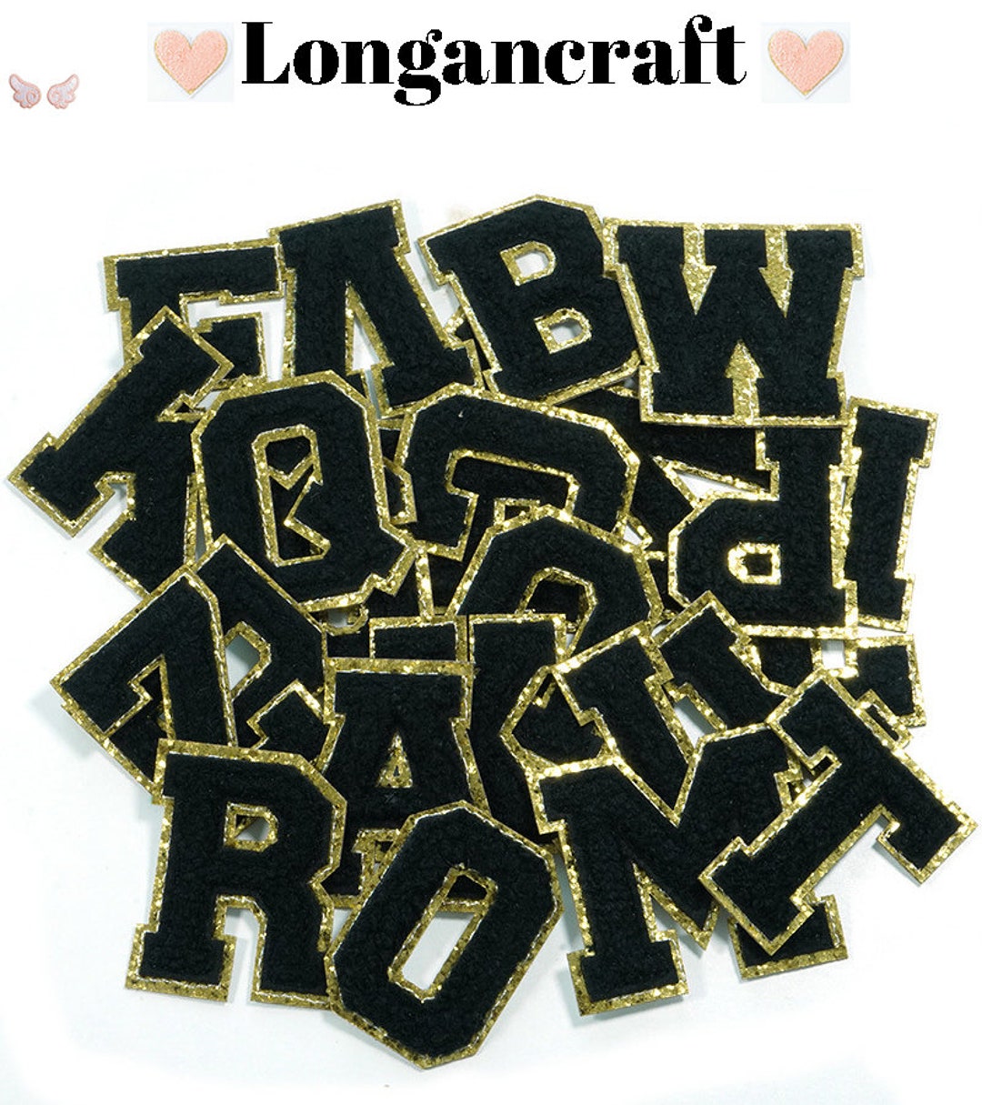 2.1 Inch Black Letter Patch for DIY Names, Decorate Alphabet Patches ...