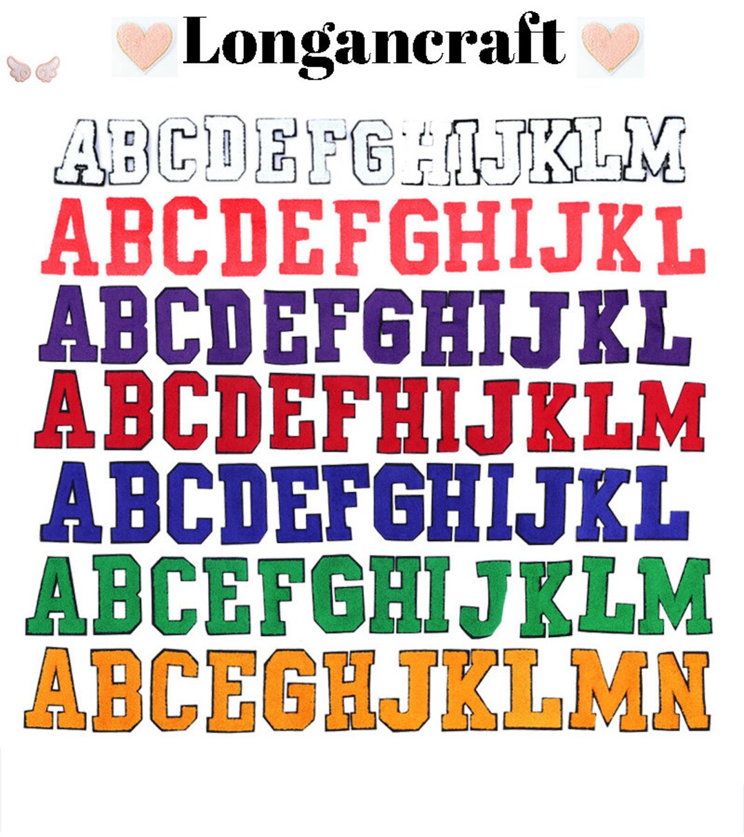 Color Letter Chenille Embroidered Patch, 4.7 Inch Big Letter Iron on ...