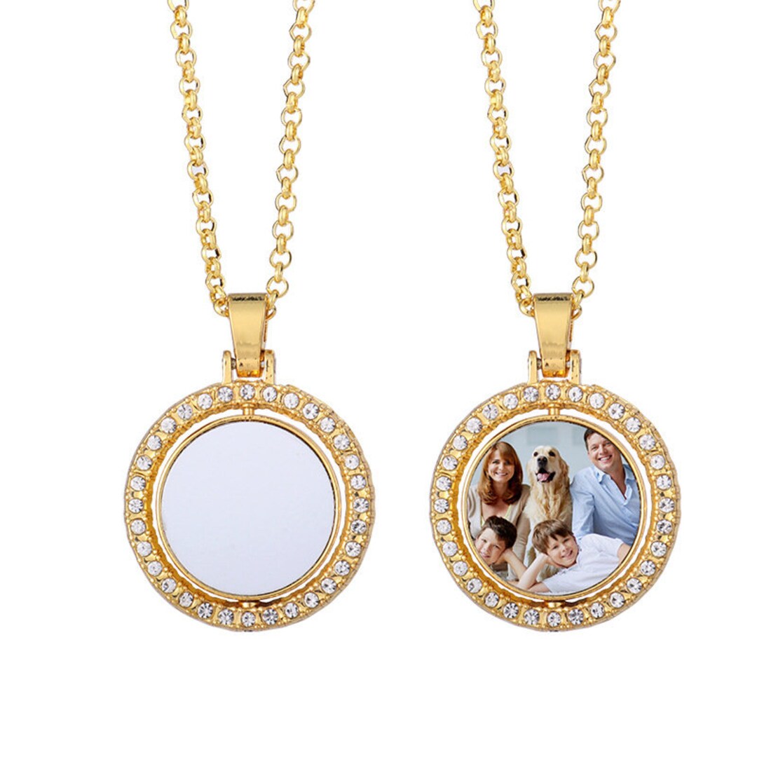 Sublimation Blank Rotating Circle Pendant Necklaces, Sublimation ...