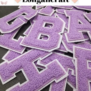 3.1 Inch Purple Chenille Letters Patch, DIY Name Alphabet Patches ...
