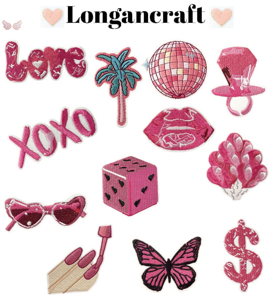 Cowgirl Iron on Patch, Lips, Butterfly, Palm, XOXO, Dice, Disco Ball ...