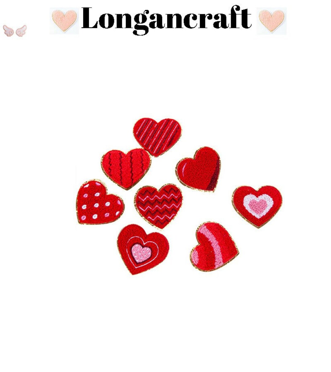 Heart Chenille Patch, Dot Heart Patches, Love Patch, Iron on Patches - Etsy