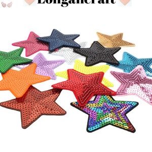 Star Sequin Patch, Color Heart Patch, Patches for Clothing Bags, Iron on Patches - Etsy