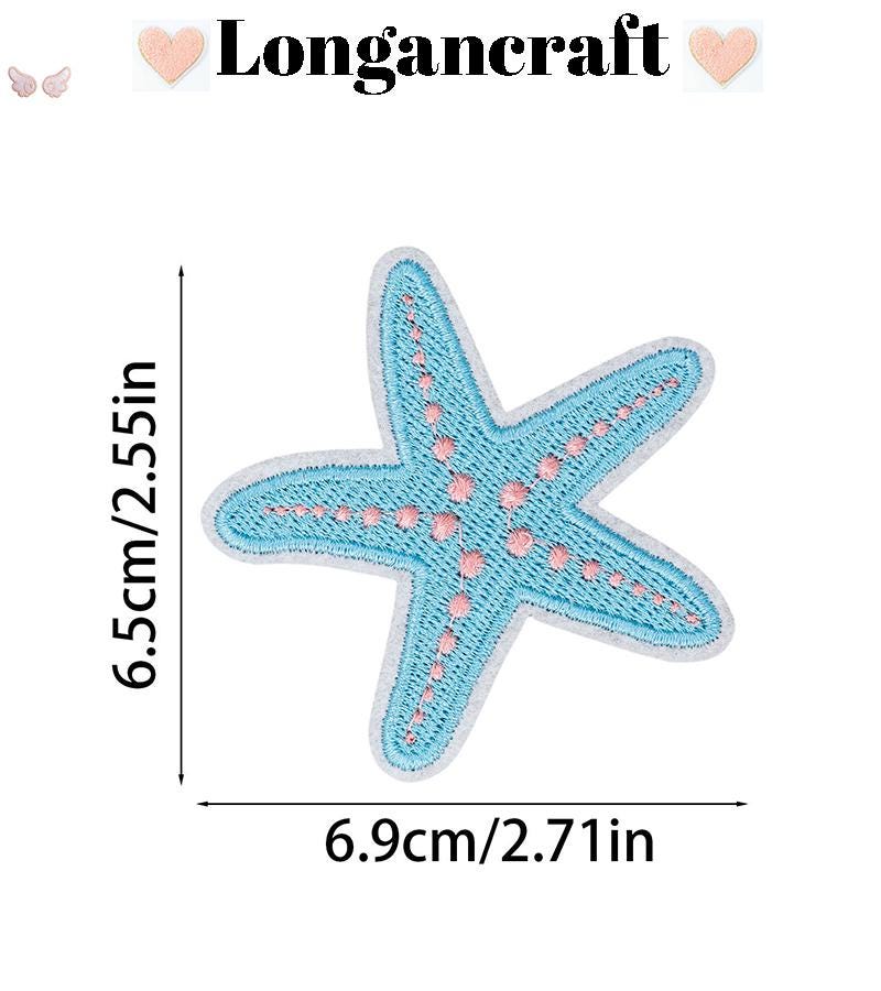 Ocean Embroidered Iron on Patches, Beach Embroidery Applique, Crab ...