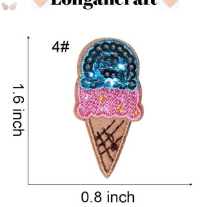 Ice Cream Embroidered Patches, Ice Cream Cone Patch, DIY Decoration Patch, Iron on Patch - Etsy