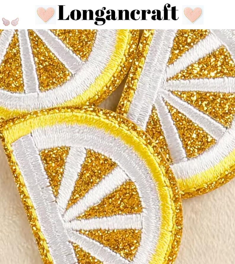 Fruit Glitter Embroidered Patch, Lemon Slice Patch, Summer Lemon Iron ...