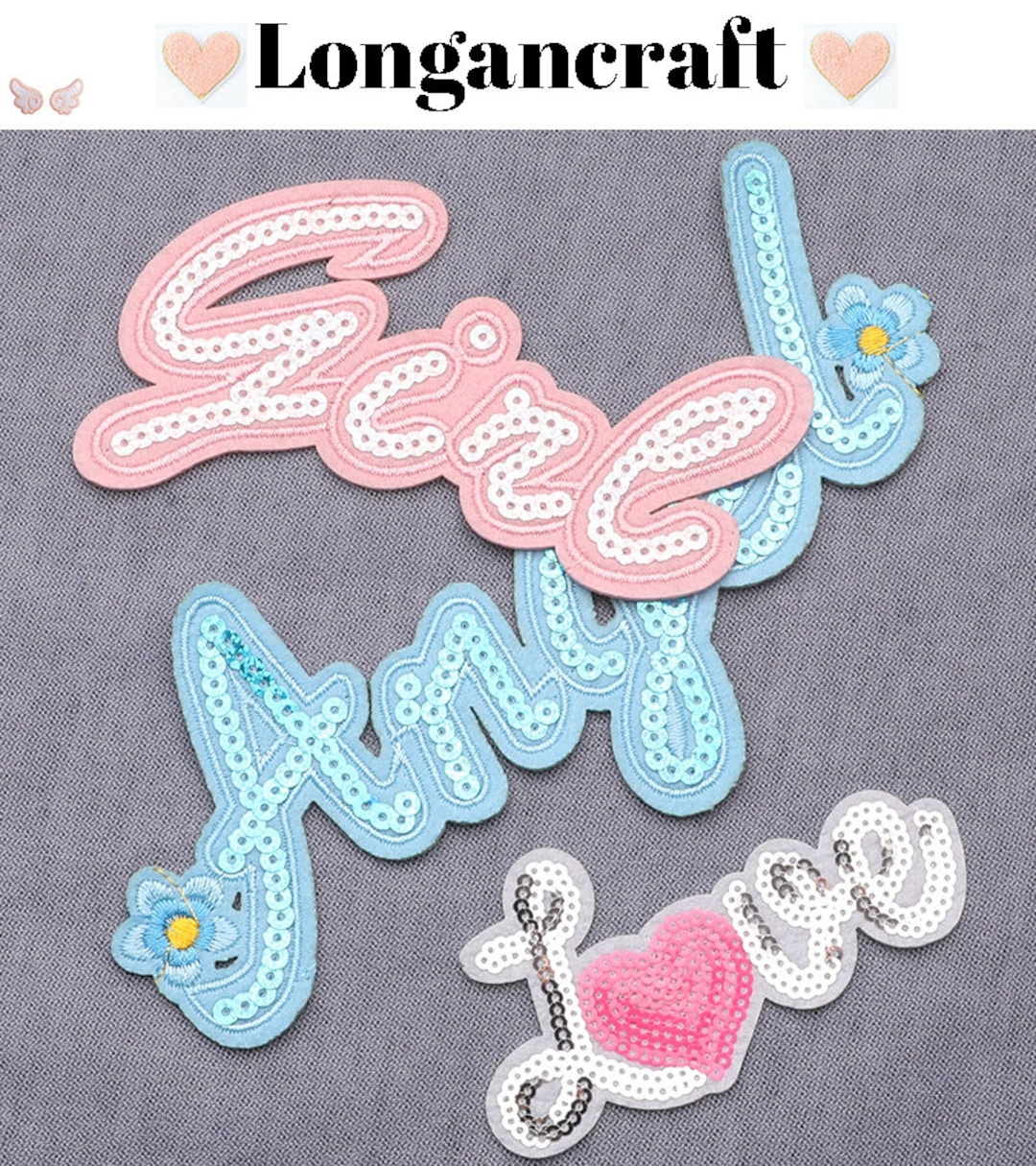 Color Sequins Letters Patch, Letter Patches Iron On/sew On, Letter ...