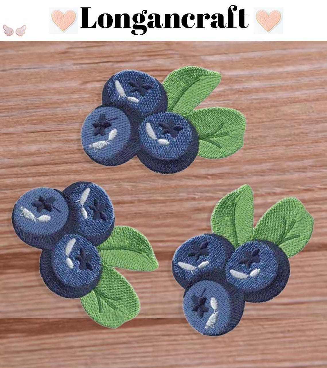 Fruit Blueberry Embroidery Patch, 2 Pcs Iron on Patches, Embroidered ...