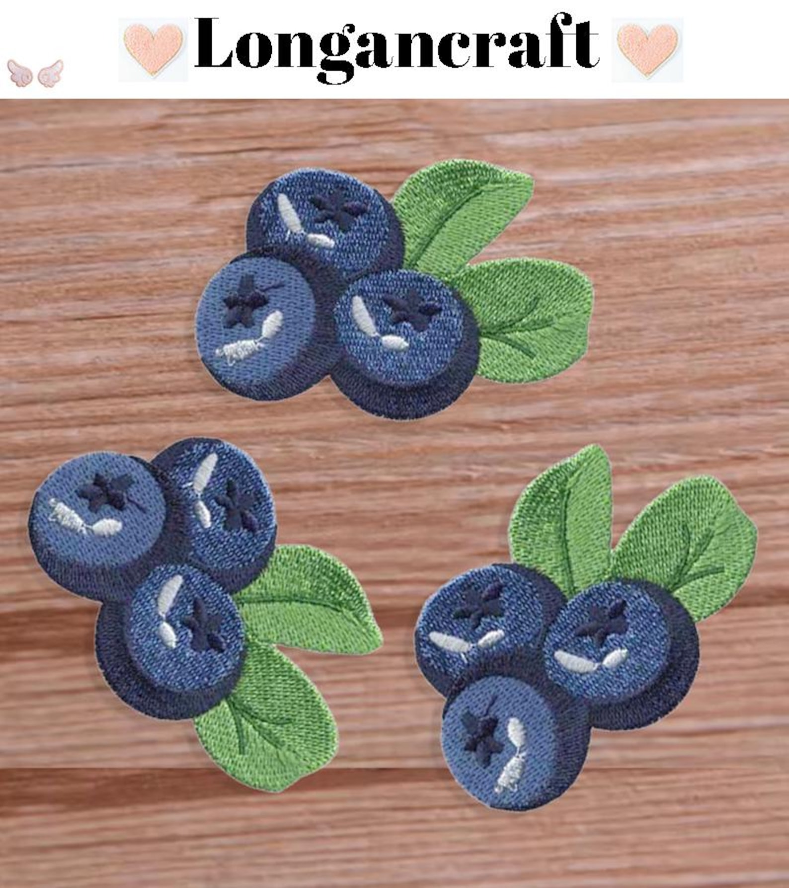 Fruit Blueberry Embroidery Patch, 2 Pcs Iron on Patches, Embroidered ...