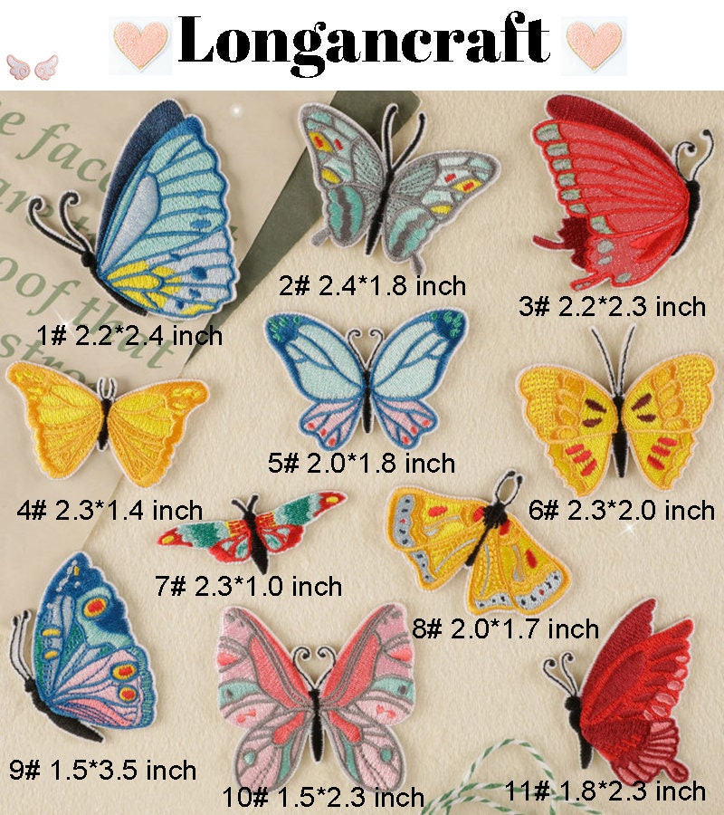 Butterfly Embroidered Patches, Color Butterfly Embroidery Patch, Self ...