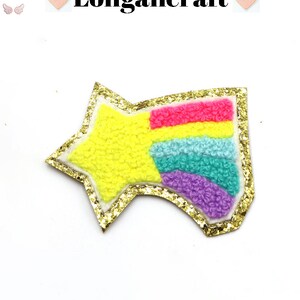 Rainbow Bear Diamond Chenille Patches, Glitter Chenille Embroidered ...