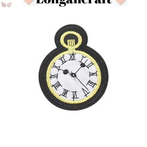 Clock Embroidered Patches, Pocket Watch Embroidery Patch, Iron on Patch ...