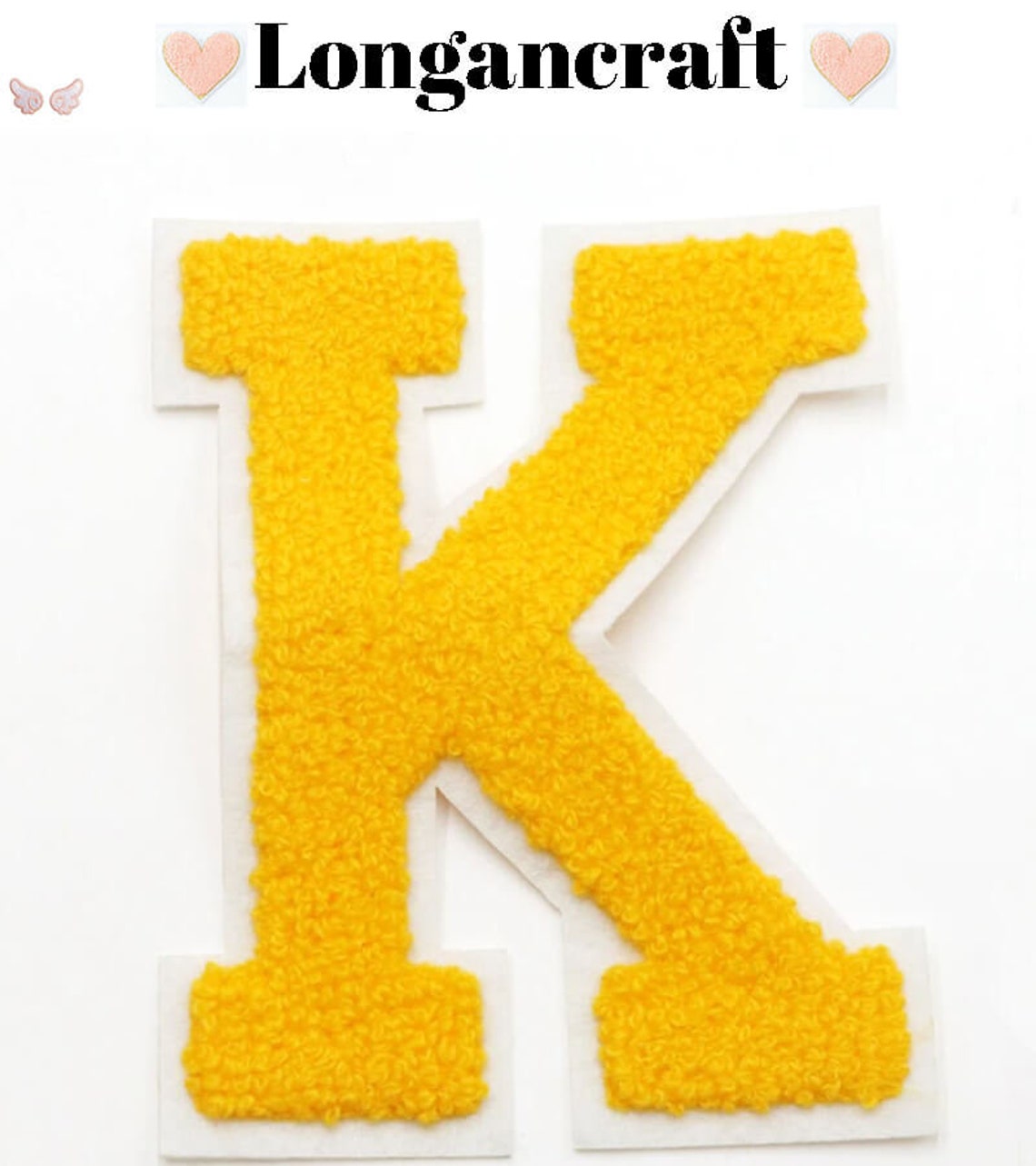 4.9 Inch Yellow Letter Iron on Patch, Large Letters Patches, Chenille ...