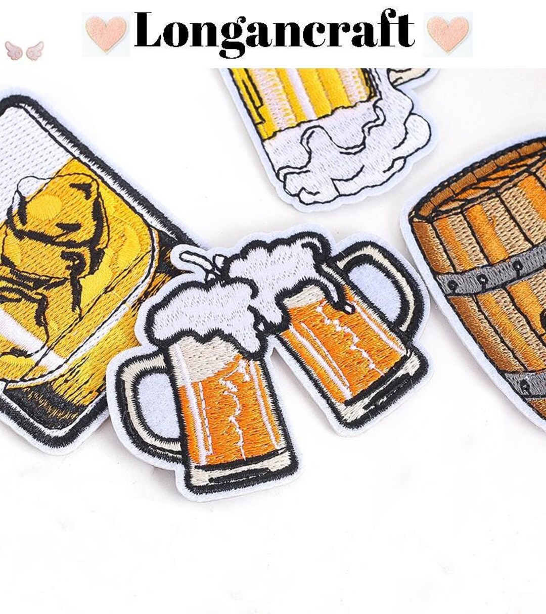 Beer Embroidered Patch, Beer Mug Patch, Beer Bucket Patches, Funny Iron ...
