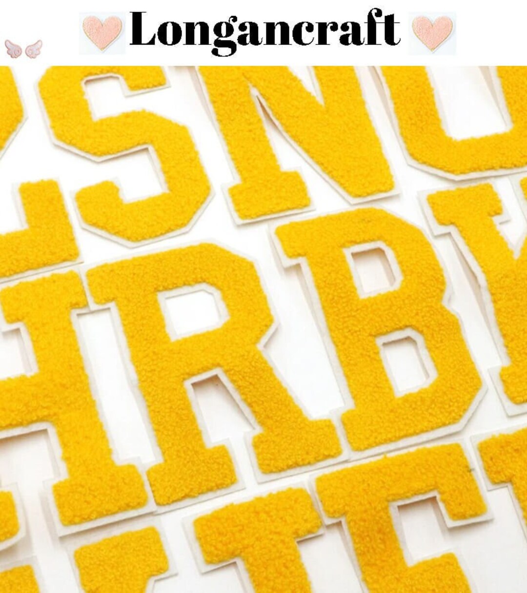 4.9 Inch Yellow Letter Iron on Patch, Large Letters Patches, Chenille ...