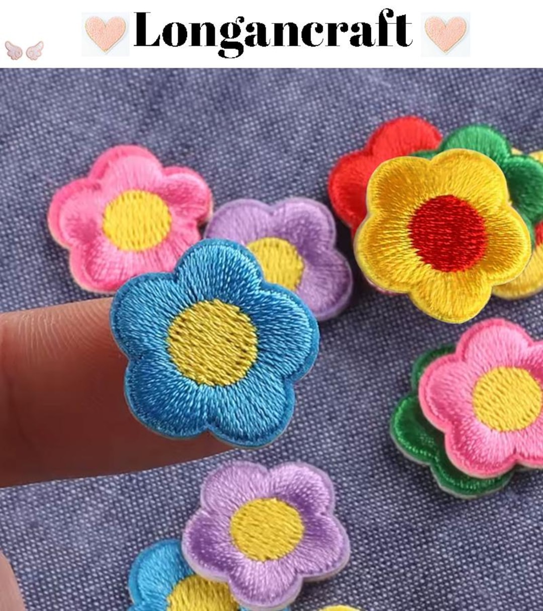 2pcs Mini Flower Embroidered Patches, Self Adhesive Patch, DIY ...