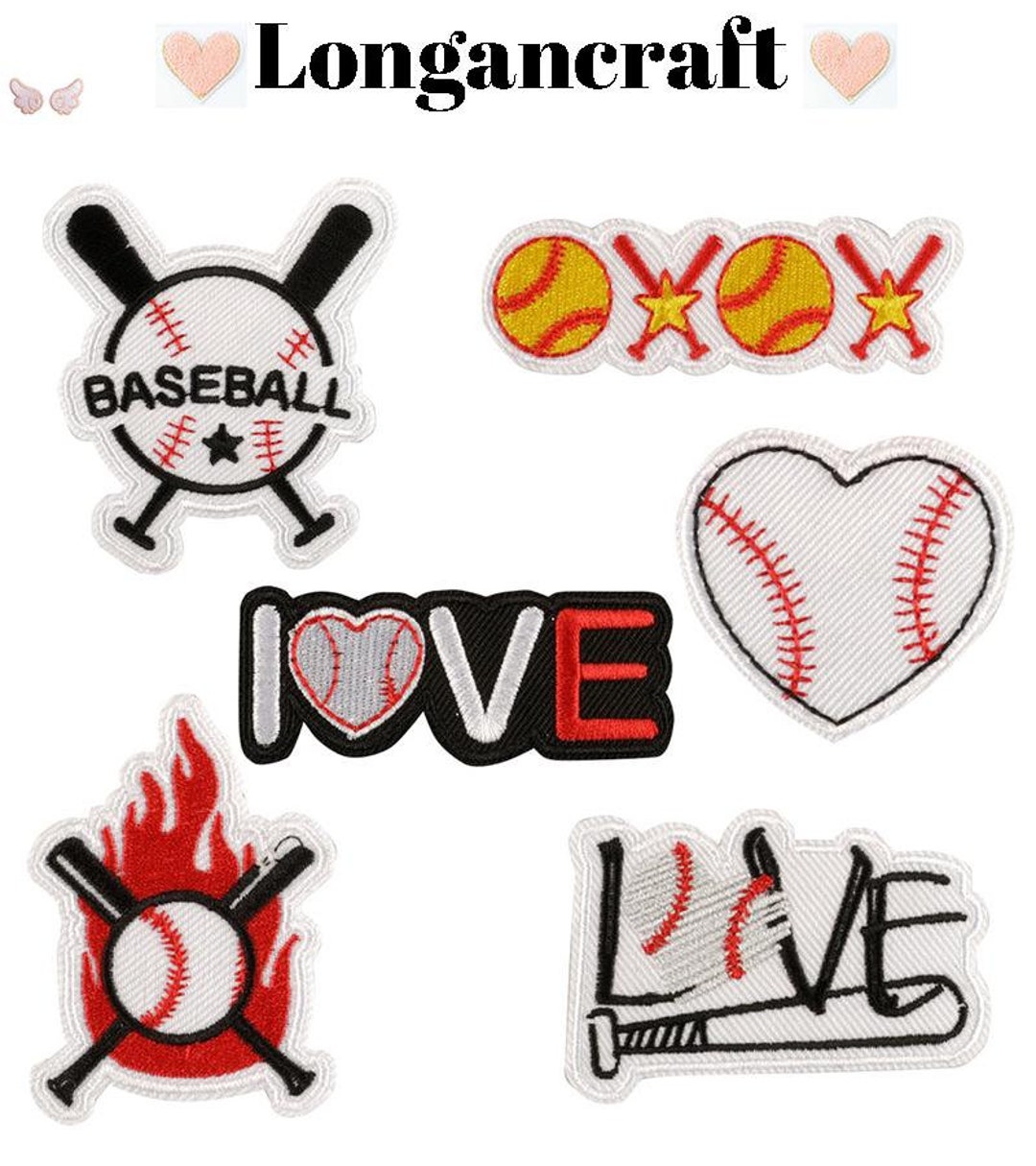 Baseball Embroidered Iron on Patches, Softball Patch, DIY Decoration ...