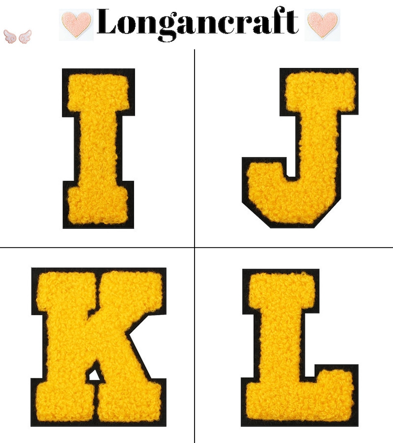 Yellow Chenille Letter Patch, Black Iron on Patch (2.7 Inch) - Etsy