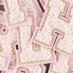 Pink Alphabet Letter Chenille Patch , DIY Name Alphabet Patches ...