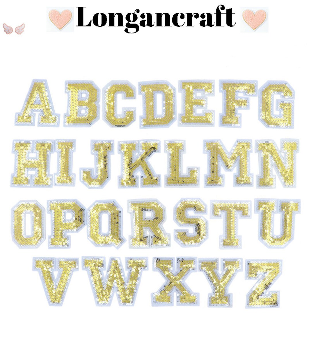 Gold Sequins Letters Patch A-Z, Letter Patches Iron on Patch, Letter ...