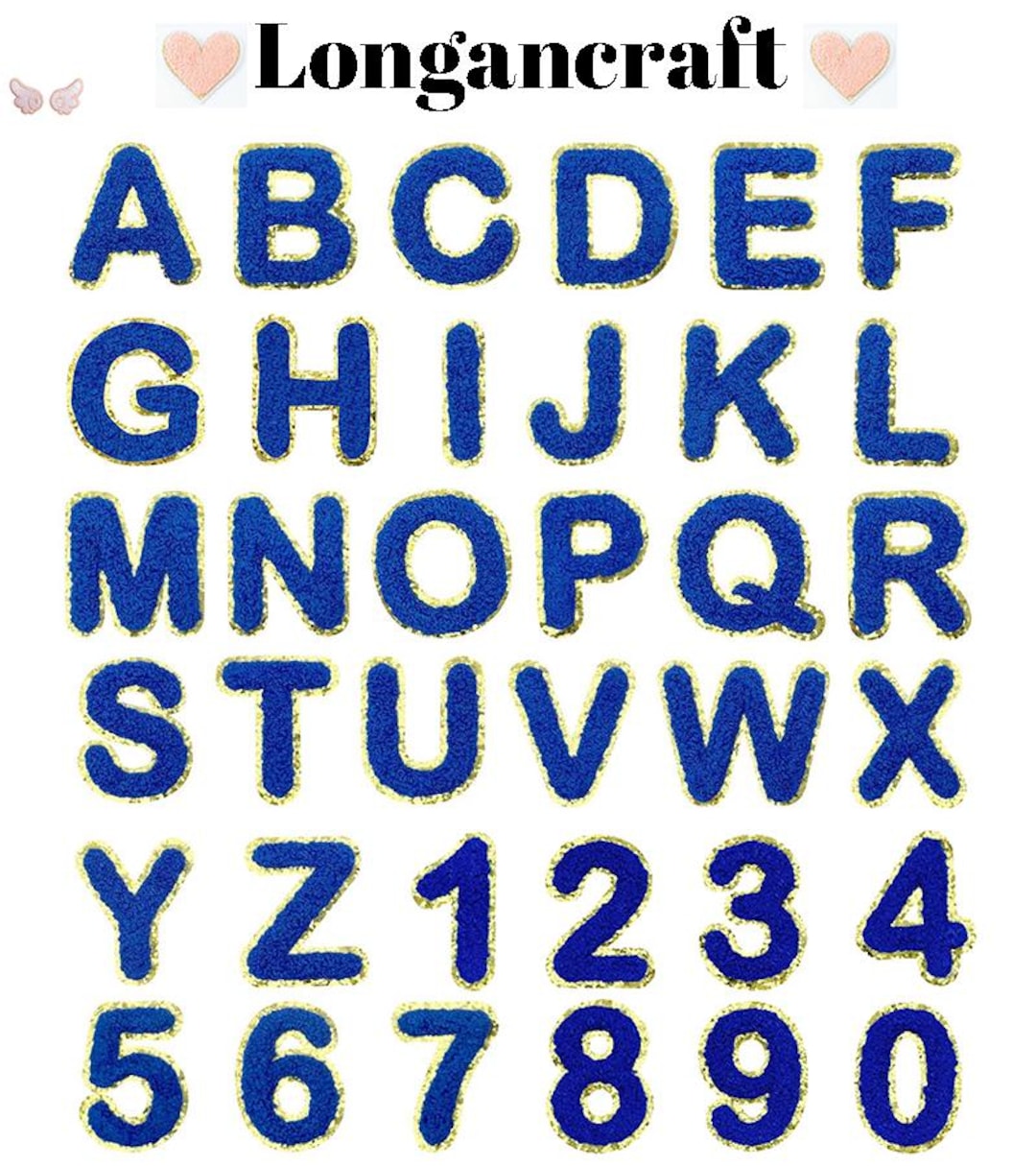 2.0 Inch Royal Blue Letters A to Z College Varsity Chenille Patches ...