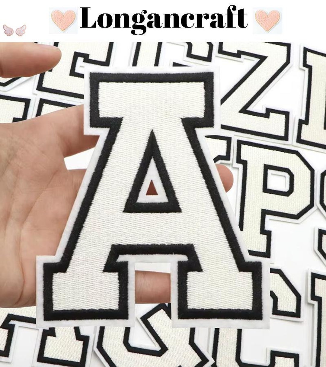 4.4/3.1 Inch White Letter Patch for Alphabet Patches, Large Letter ...