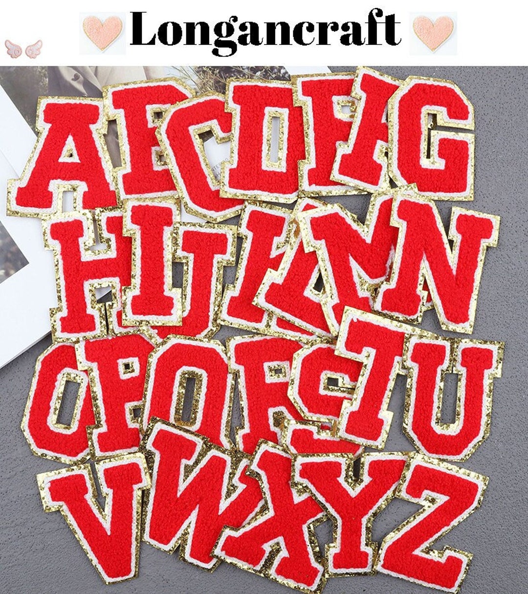 3.1 Inch Red Letter Patch for DIY Names, Decorate Alphabet Patches ...