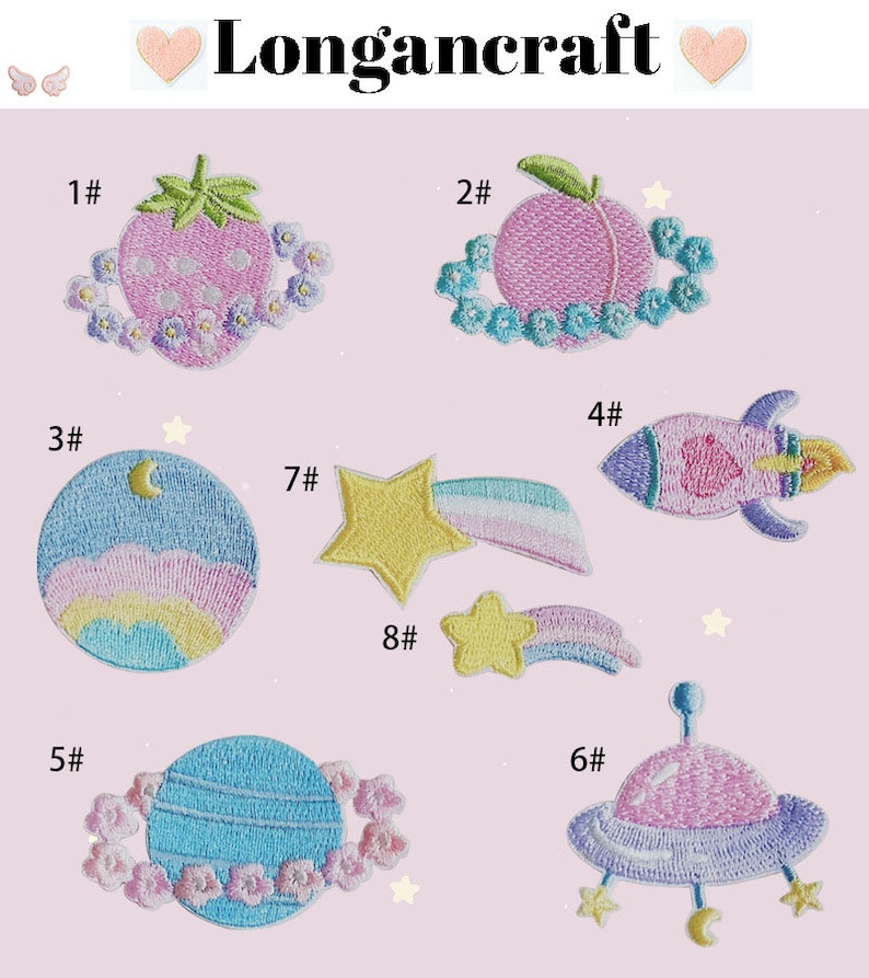 Galaxy Embroidered Self Adhesive Patches Planet Patch DIY - Etsy