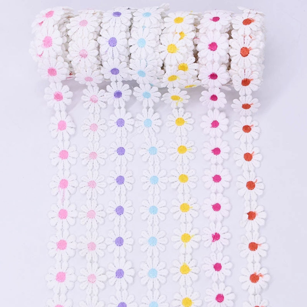 Color Daisy Flower Trim 3 Yard, Sewing Trim - Etsy