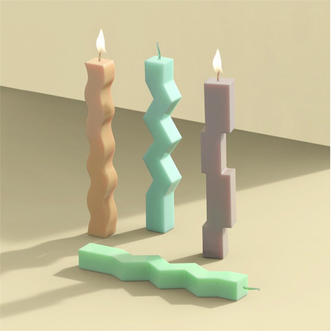 Wavy Candle Mold, Geometric Silicone Mold for DIY Candle Soap Making ...