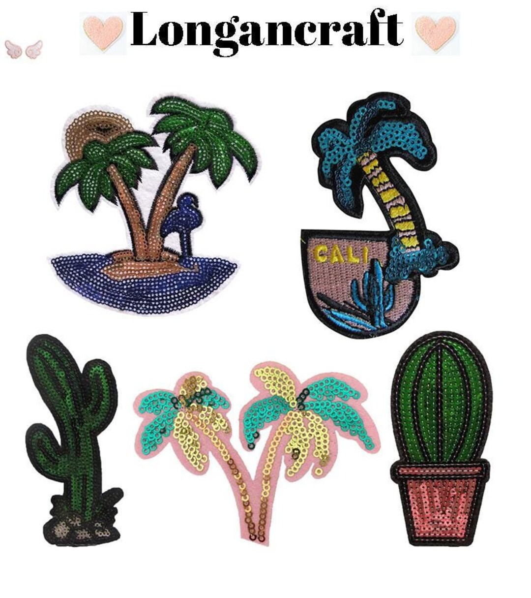 Beach Sequin Patch, Palm Tree Patch, Cactus Patches, Western Patch ...