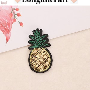 Sequin Fruit Embroidery Patch, Cherry, Lemon, Watermelon, Straberry, Pineapple, Glitter Sequins ...