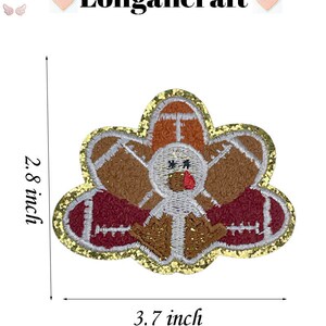 2.7 Inch Rugby Football Glitter Chenille Embroidered Patch, Glitter ...