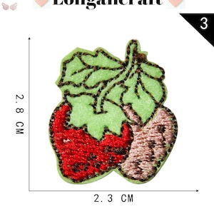 Strawberry Embroidered Patches, DIY Strawberry Flower Embroidery Patch ...