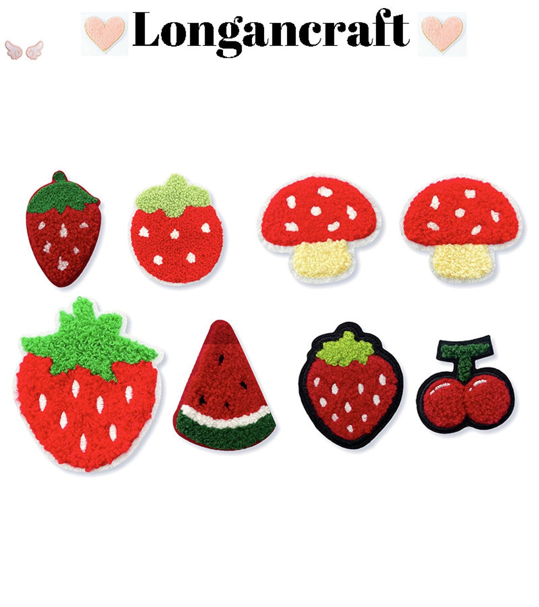 Fruit Chenille Embroidery Patch, Strawberry Patch, Cherry Patch ...