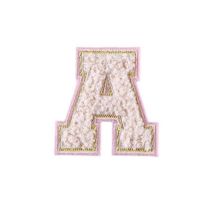 Pink Alphabet Letter Chenille Patch DIY Name Alphabet - Etsy