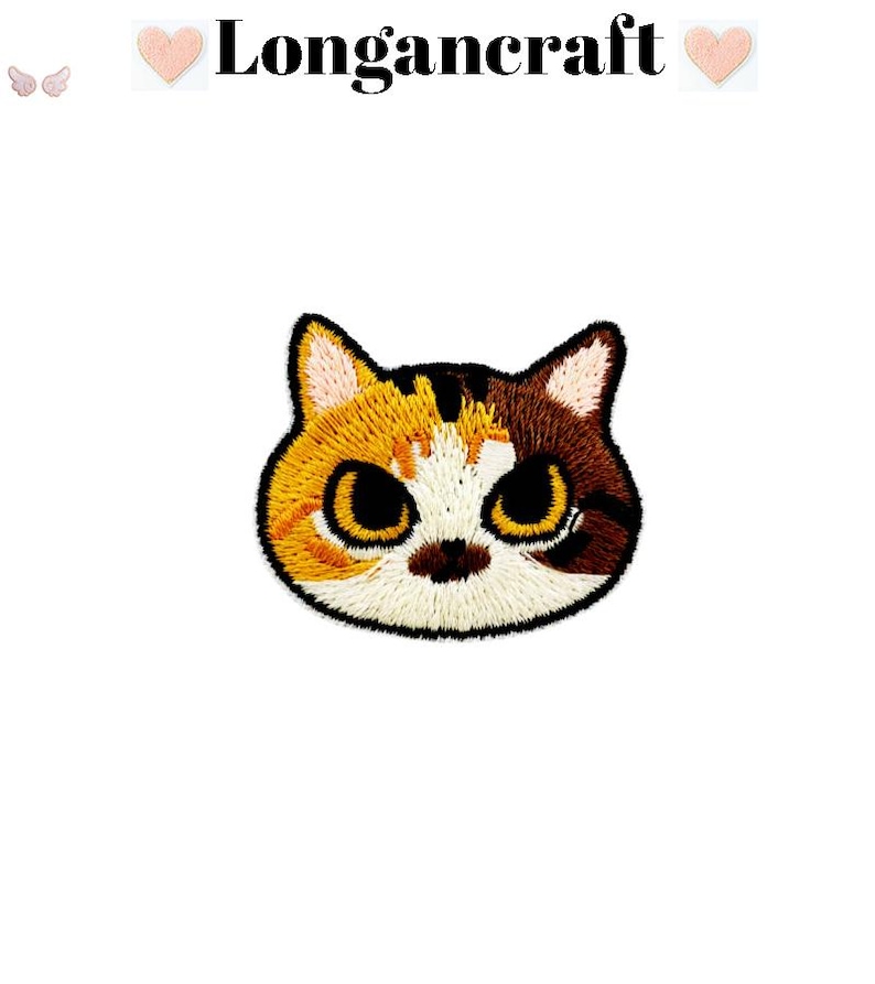 Cat Embroidered Iron on Patches, Funny Animal, DIY Embroidery Applique ...