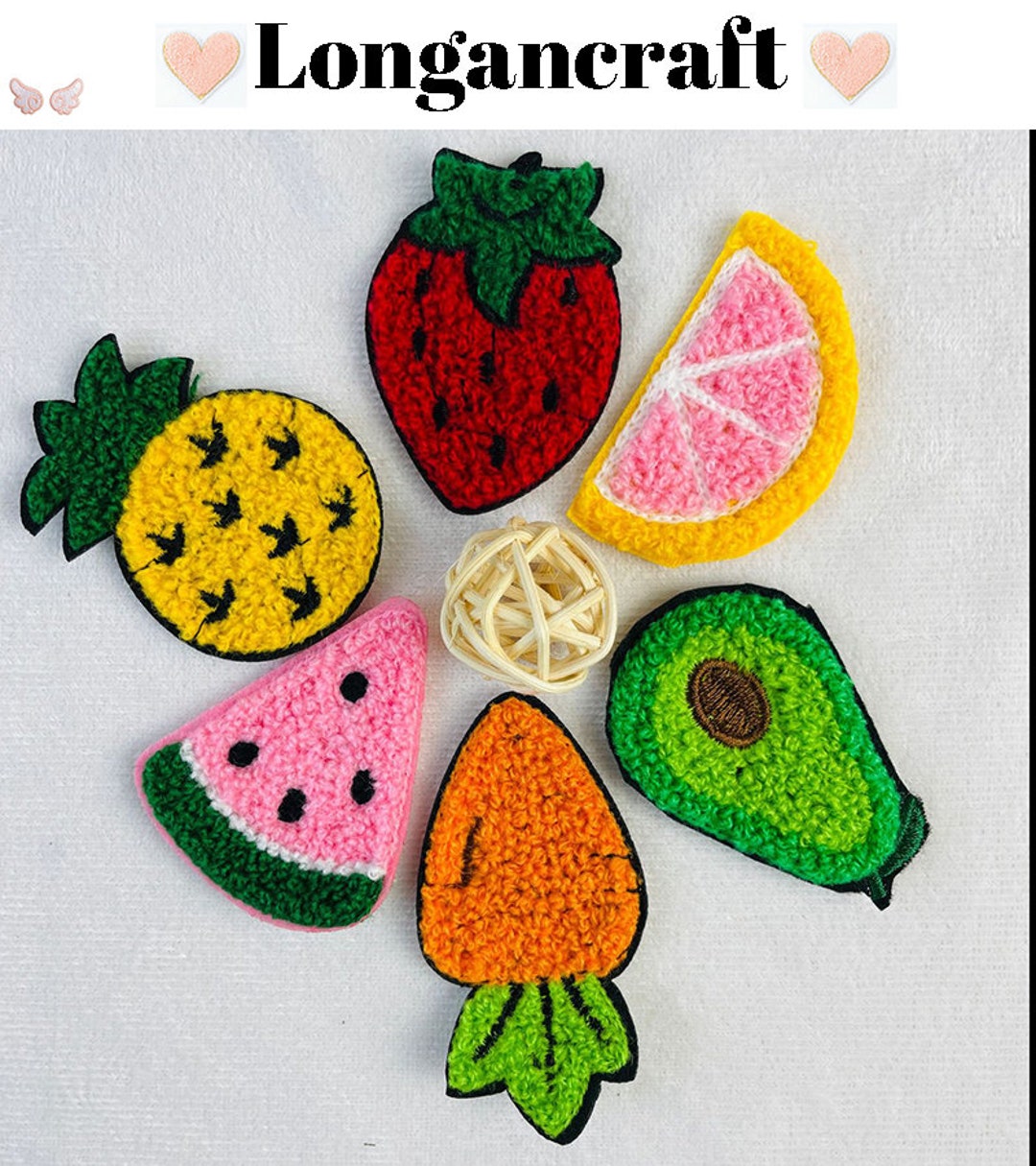 Fruit Chenille Embroidered Patches, Strawberry Patches, Watermelon ...