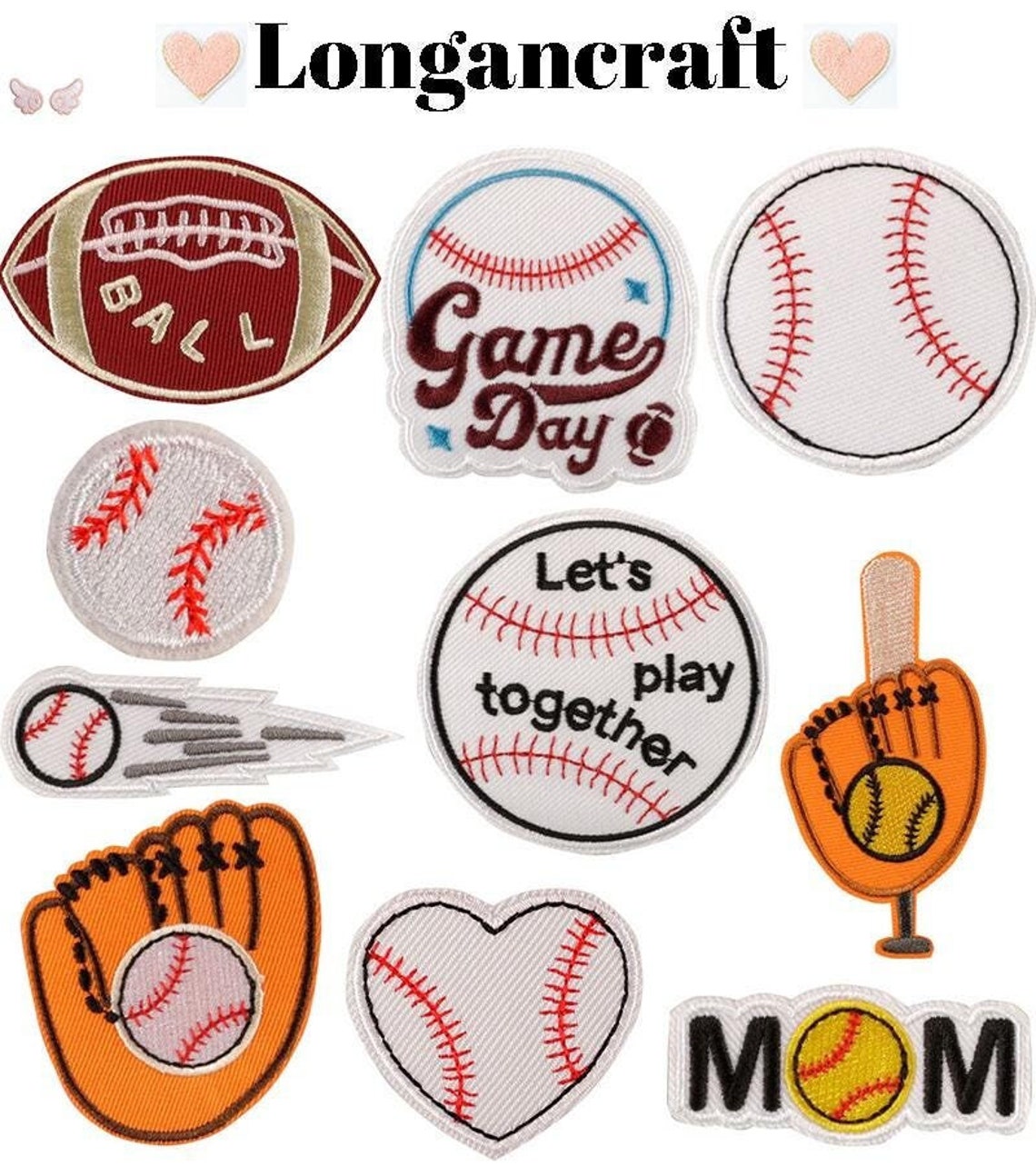 Baseball Embroidered Iron on Patches, Softball Patch, DIY Ball ...
