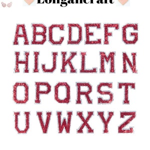 Color Letter Gitter Patch, 2.0 Inch Silver Iron on Patch, Sequin Patch ...