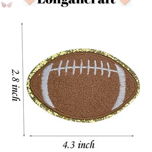 2.7 Inch Rugby Football Glitter Chenille Embroidered Patch, Glitter ...