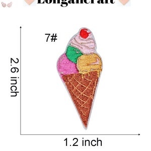 Ice Cream Embroidered Patches, Ice Cream Cone Patch, DIY Decoration Patch, Iron on Patch - Etsy