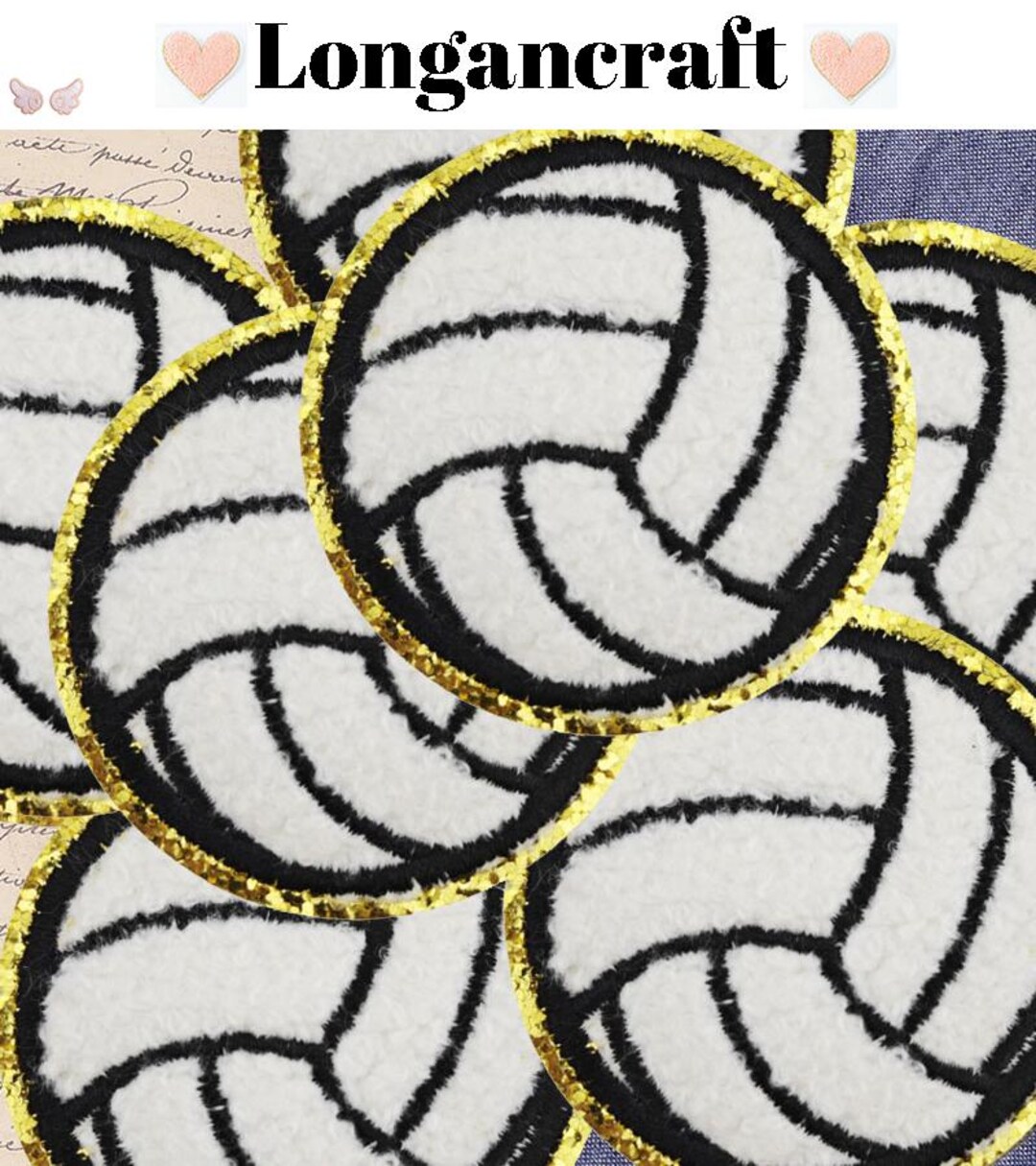 2.6 Inch Volleyball Chenille Iron on Patches, Sports Mom Patches, Patch ...