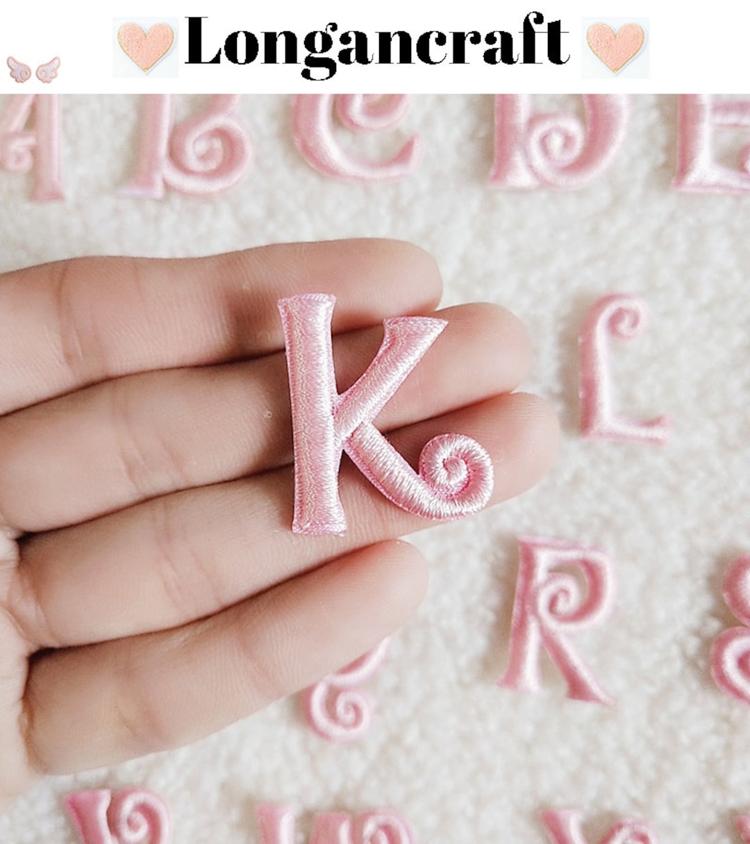 1.0 Inch Mini Pink Alphabet Letter Embroidery Patch , DIY Name Alphabet ...