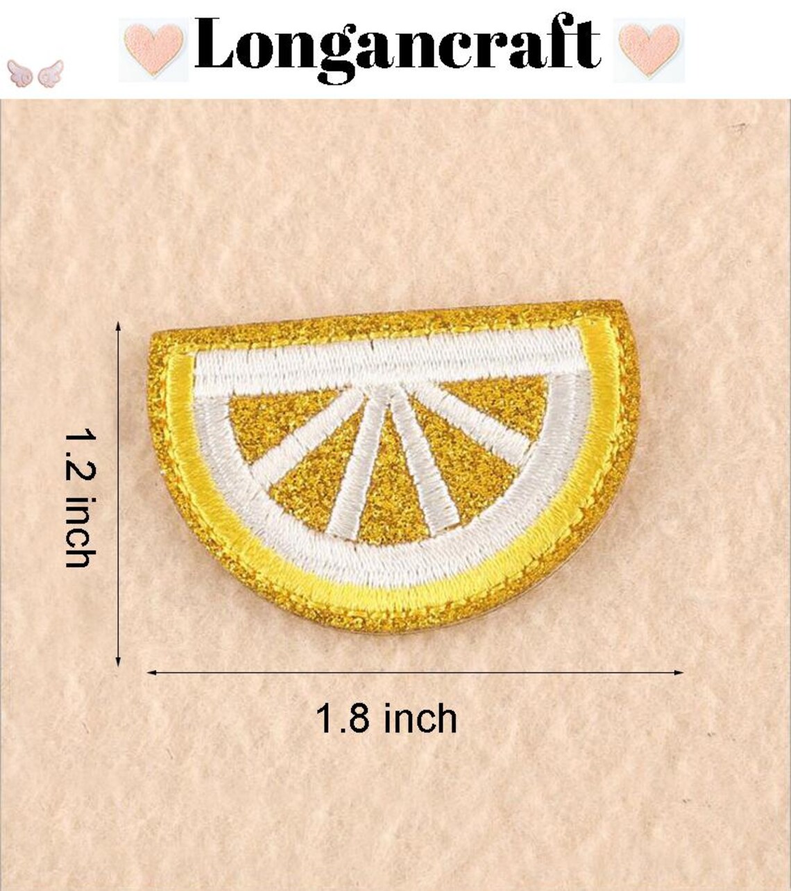 Fruit Glitter Embroidered Patch, Lemon Slice Patch, Summer Lemon Iron ...