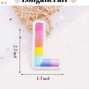 Rainbow Letter Embroidered Patch, DIY Name Alphabet Patches, Patches ...