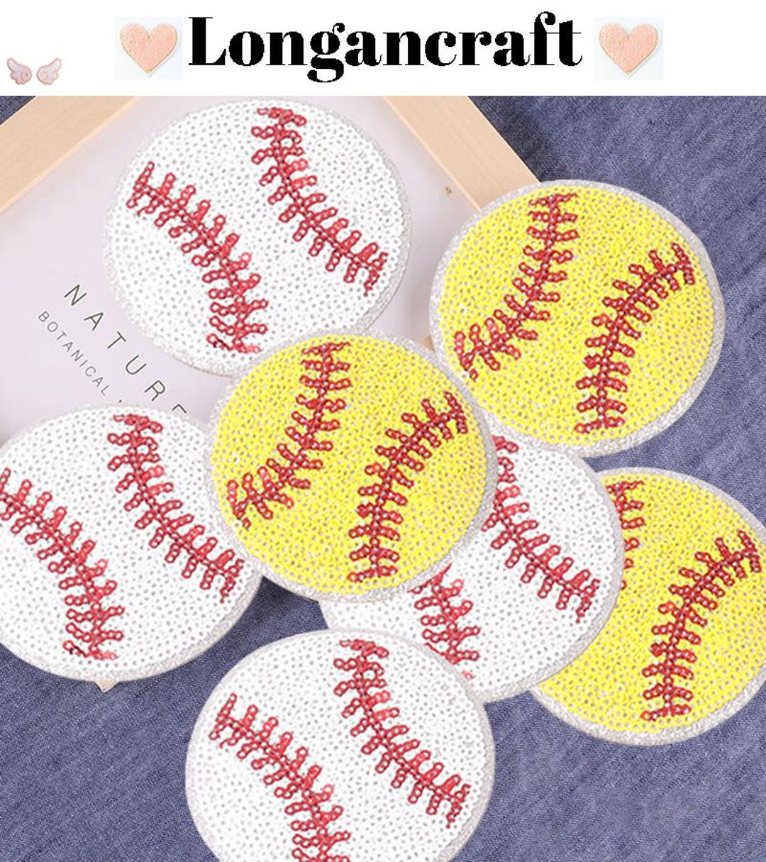 3.1 Inch Baseball Sequin Patch, Game Day Iron on Patches, DIY Softball ...