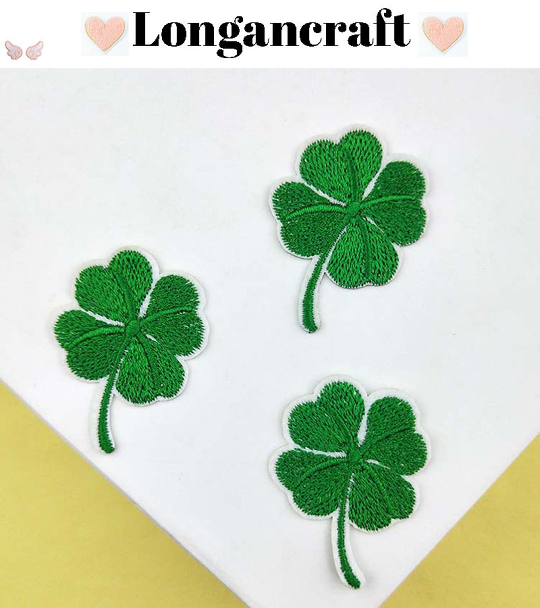 5pcs Four Leaf Clover Embroidered Patch, Clover Patches, Leaf Patch ...