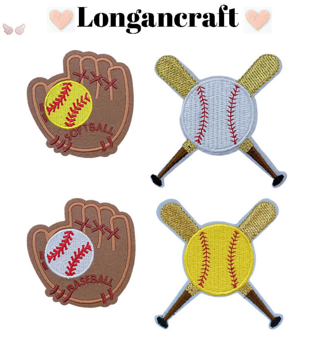 Softball Embroidered Patch, Baseball Patch, Iron on Patches, Ball Bat ...
