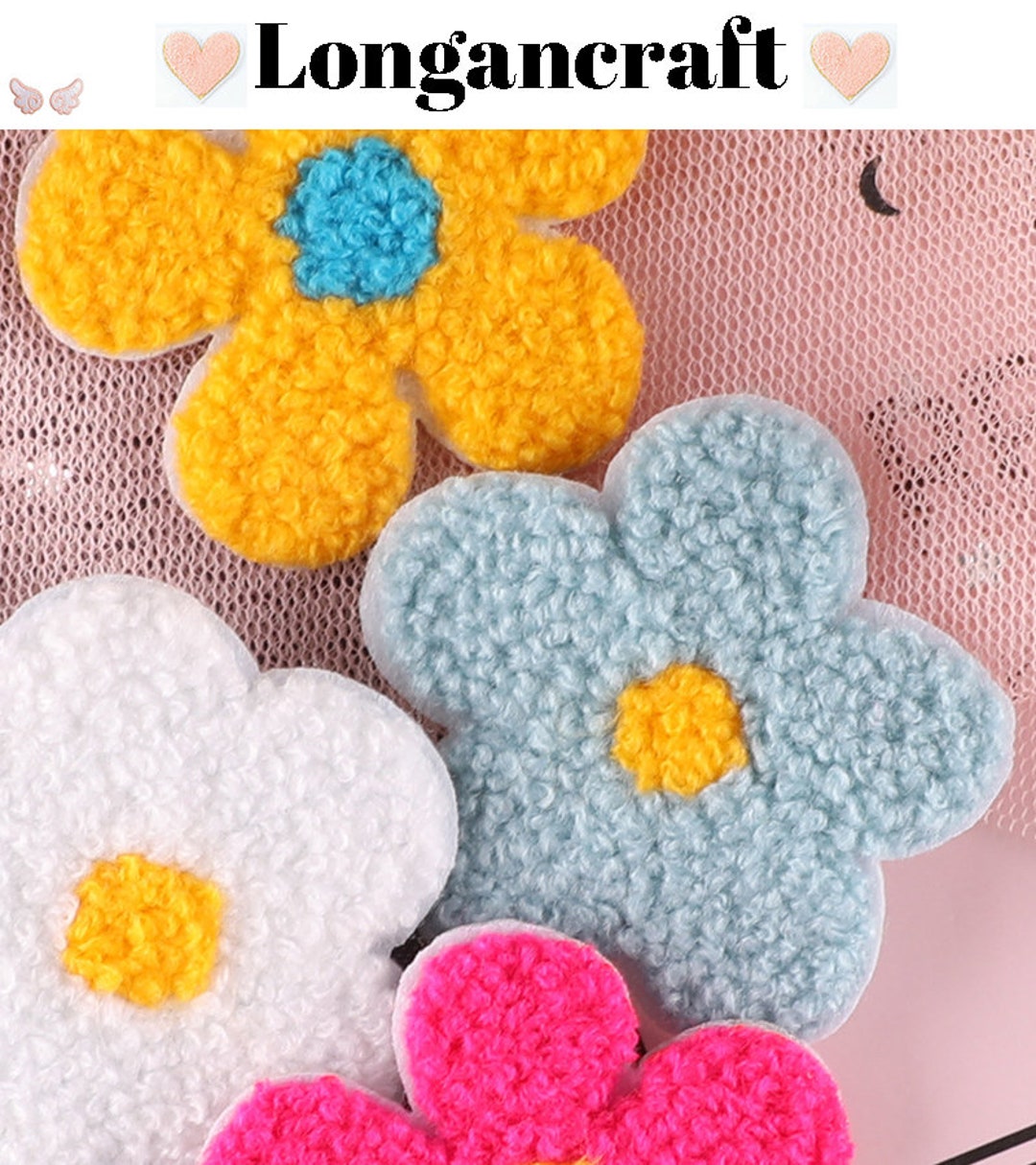 Color Flower Chenille Embroidery Patch, Color Embroidered Patch, Iron ...